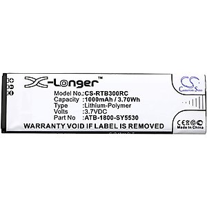 C S Replacement Battery for RTI T2i T2X T3X T1 T2+ T2B T2C T2CsT3,fits Part no ATB-1800-SY5530 ATB-900-SY5531 40-210742-20 1000mAh