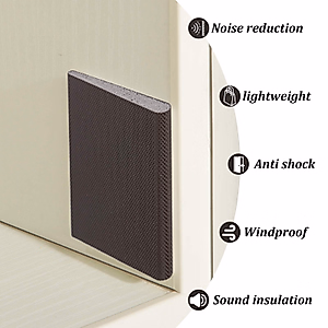 Jetec 14 Pieces Door Corner Seals Self Adhesive Exterior Door Frame Seal Weather Stripping Corner Pad Foam Draft Stopper Gap Filler Bottom for Weather Protection, Isolation of Noise(Black)