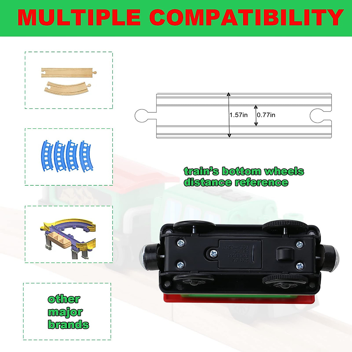 HANQIAN Battery Operated Locomotive Train Set for Wooden Train Track Electric Remote Control Magnetic Train Vehicles Toy Powerful Engine Light Train Cars Toy Sets for Kids Toddler Gift