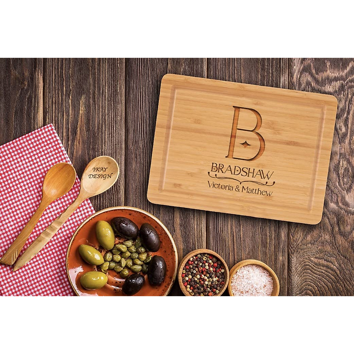 Custom Couple Cutting Board, Laser Engraved Gift for Wedding, Personalized Bamboo Cutting Board with Name, Engraved Cutting Board, Unique Anniversary Gift for Couple, Custom Wedding Cutting Board