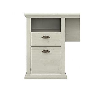 Yorktown 50-Inch Home Office Desk with Storage, Linen White Oak