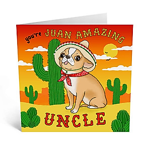 CENTRAL 23 Uncle Birthday Card - Greeting Cards for Uncle Tio - 'Juan Amazing Uncle' - From Niece Nephew Sobrina Sobrino - Fathers Day Card - Comes with Fun Stickers