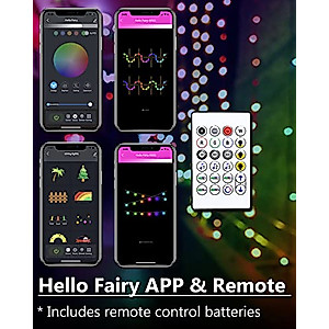 Solar String Lights Outdoor Waterproof RGB, 50Ft App& Remote Control Solar Powered Patio Lights with 25 LED, Dimmable Music Hanging Lights for Balcony Deck Gazebo Pergola Camping Decor