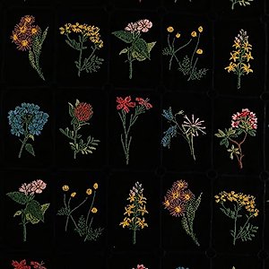 CraftDesignL Linen Daisy Embroiderd Cotton Fabric,Floral Embroidered Fabric,Daisy Fabric,Embroidered Fabric,Dress Fabric,Designer Fabric,Fabric by Yard (Black)
