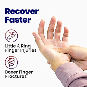 Metacarpal Finger Splint Hand Brace – Pinky Finger Splint For Boxer Fractures, Broken Ring, Little Finger Cast, Trigger Finger Immobilizer Straightener, Ulnar Gutter Splint Support Right - Small/Med