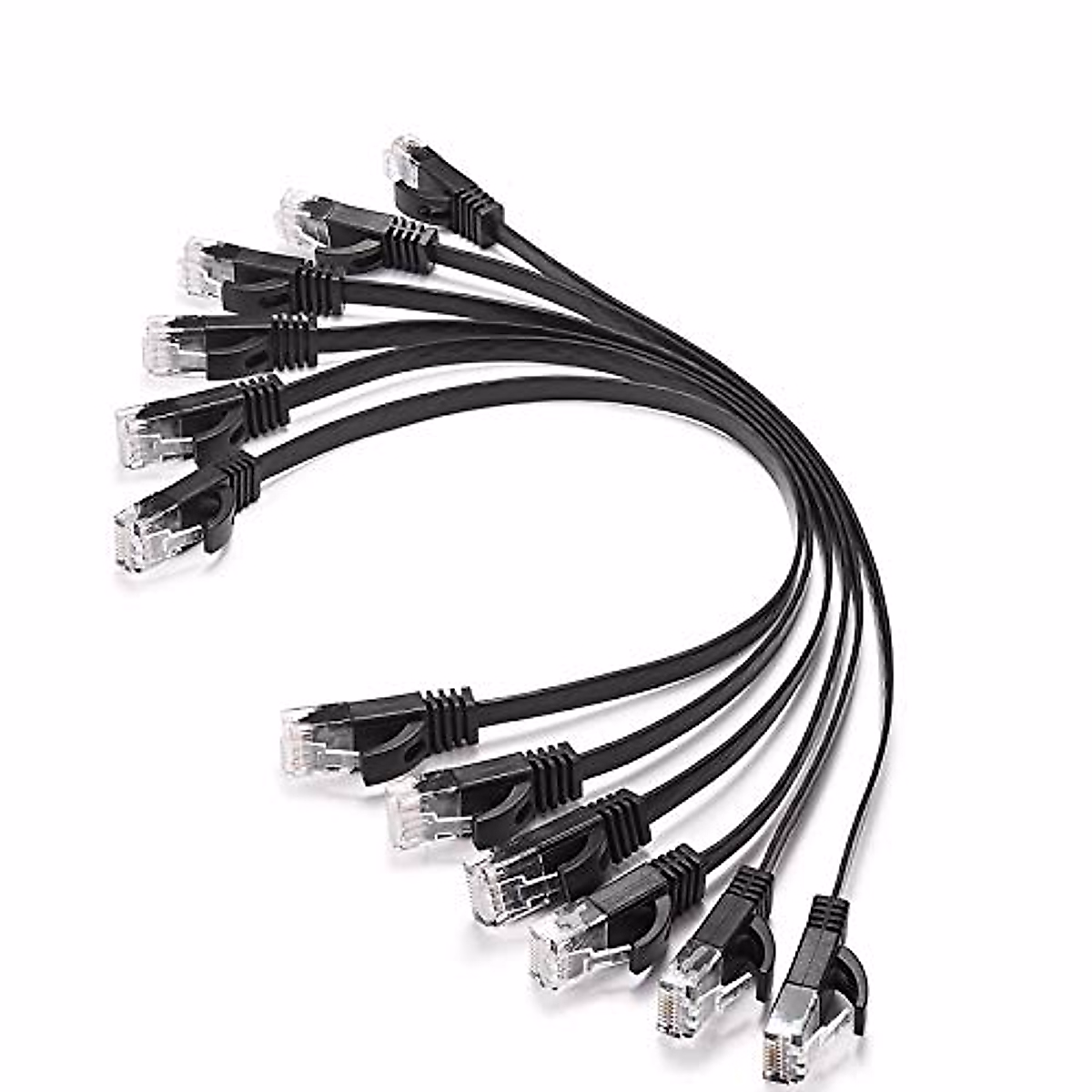 6pack 15cm 50cm 1 Meters 2m3m5m10m 30m 98FT CAT6 Flat UTP Ethernet Network RJ45 Patch LAN Black/Blue/White Color liuqiangmeiguo (Color : Black, Length : 20meters)