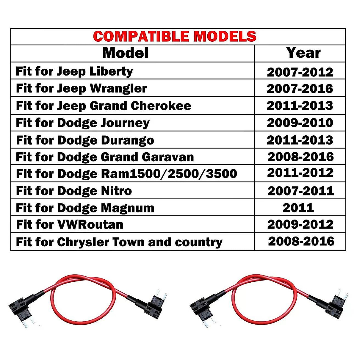Fuse Adapter Fuse Holder TIPM Bypass Cable for 2007-2016 Dodge Ram/Chrysler VW 14AWG WIRE/ 20AMPS