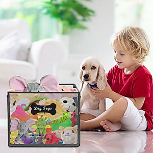 Lolytama Metal Dog Toy Box-Dog Toy Basket-Wire Mesh Basket-Cute Pawprint Dog Bone-Pet Accessory Rust-Resistant Finish-for Cat & Dog Toy Organization & Storage