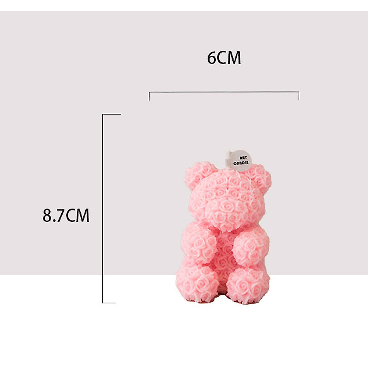 Cute Bear Shape Scented Candle,150G Rose Flower Clusters Aesthetic Handmade Soy Wax Aroma Decorative Candle for Table Photo Prop Wedding Birthday,Prefect Gift for Meditation Stress (Pink Bear)