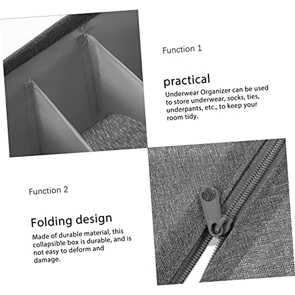 COLLBATH Fabric Sock Box Clothes Drawers Storage Totes for Clothes Hanging Drawers for Closet Drawer Organizer Clothes Drawer Underwear Organizer Panty Organizers Sock Container Sock Case