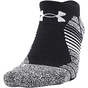 Under Armour Adult Elevated Performance No Show Socks, 3-Pairs , Black , Large