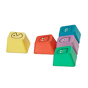 Mechkeeb OEM Profile Pac-Man Five Dye PAC PBT Key caps Custom Sublimation keycaps for MX Mechanical Gaming Keyboard (OEM Pac-Man 5 Keys)