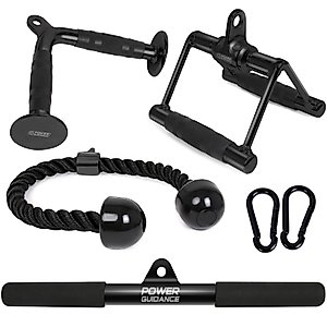 POWER GUIDANCE Triceps Pull Down Attachment, Cable Machine Accessories for Home Gym, LAT Pull Down Attachment Weight Fitness