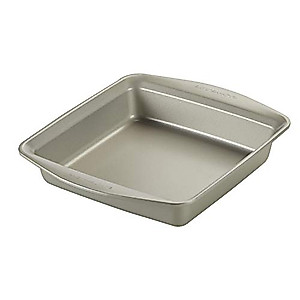 Rachael Ray Nonstick Bakeware Set without Grips includes Nonstick Bread Pan, Baking Pans, Cake Pans, Cookie Sheet / Baking Sheet - 10 Piece, Silver