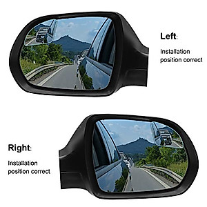 POMFW Blind Spot Mirror, 2 inch Rearview Convex Side Mirrors for Cars SUV Truck Van Stick on 3M Adhesive, Rear View HD Glass Frameless Sway Rotate adjustable Wide Angle 2PCS (Fanshaped)