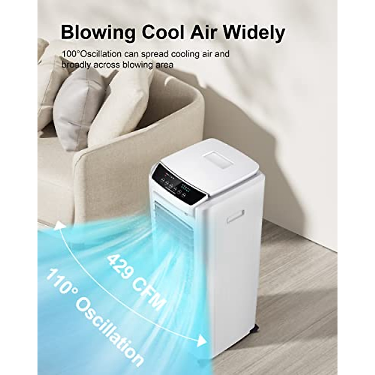 Uthfy Evaporative Air Cooler, 32" Swamp Cooler with 4.2 Gallons Water Tank, Remote Control, 90° Oscillation Cooling Fan with 3 Speeds, 12H Timer, 3 In 1 Tower Fan thats Blow Cold Air for Home, Office