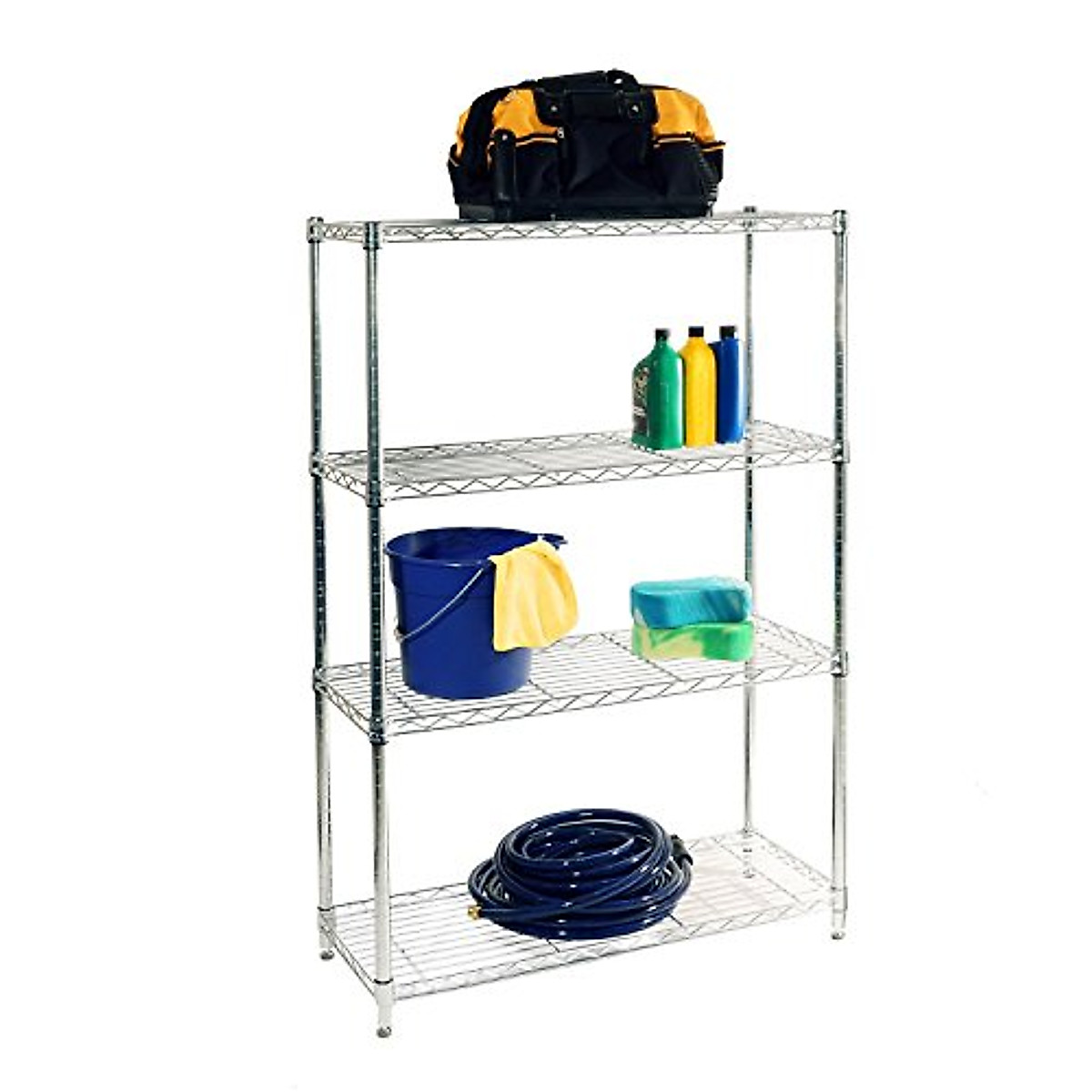 Seville Classics 4-Tier UltraZinc NSF Steel Wire Shelving, 14" D x 36" W x 54" H