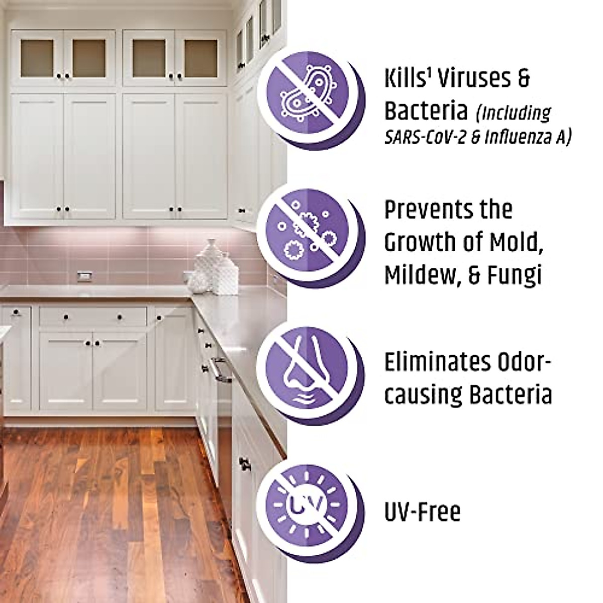 Brilli Wellness Lighting 20755-000 Bright Clean Antimicrobial Under Cabinet LED Light Fixture, 24", White