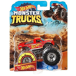 Monster Trucks Racing (Red) with Connect and Crash car 3/50, 1:64 Scale diecast Truck