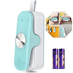FEPPO Bag Sealer, Mini Bag Sealer with Cutter 2 in 1 Heat Sealers, Portable Food Sealer Mini Sealing Machine Kitchen Gadget For Chip Bags Plastic Bags Food Storage (Battery Included)