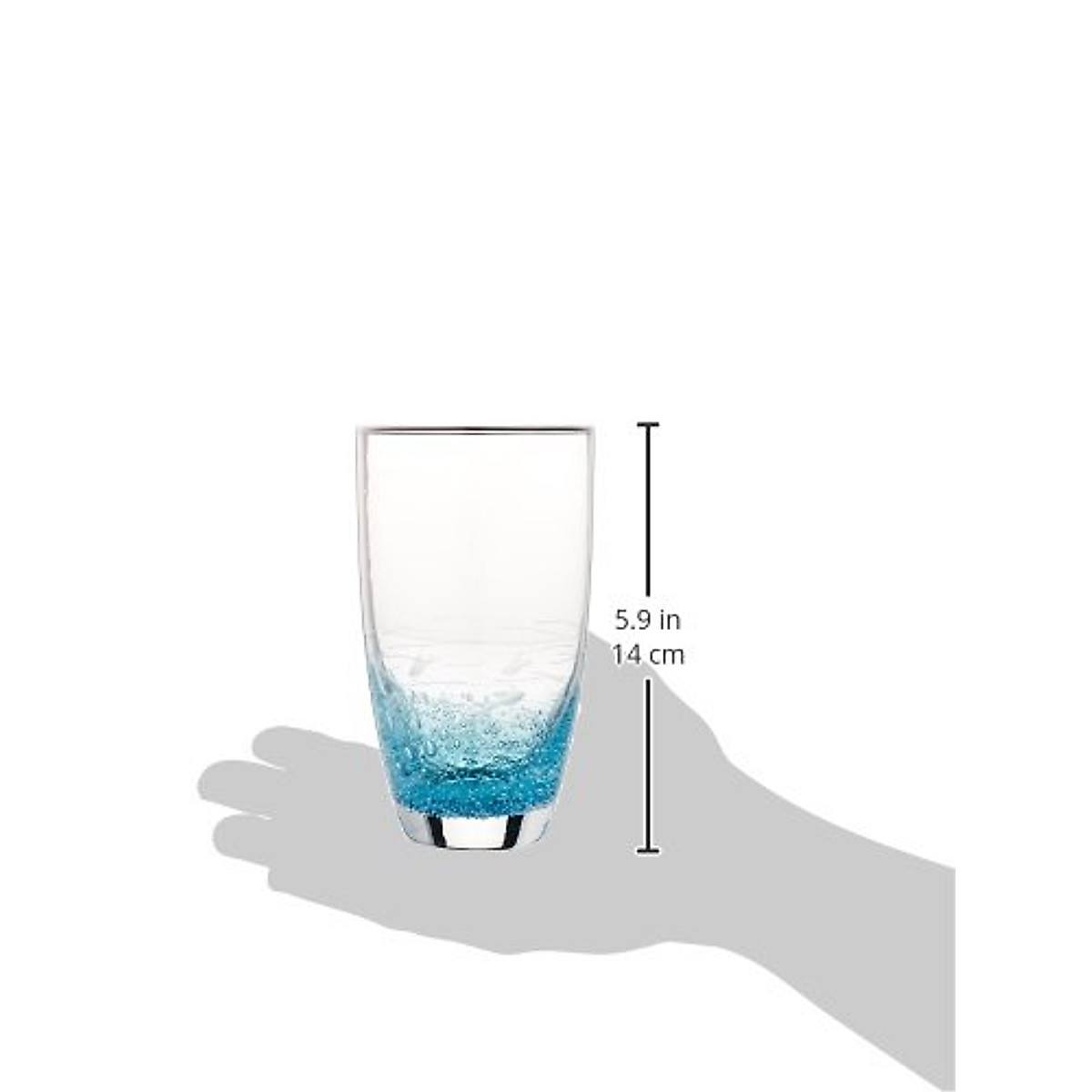 Abbott Collection Fish Cut Glass High Ball, Blue