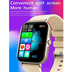 Yihou Smart Watch for Android Phones Compatible iPhone (Dial/Answer Call) Smart Watch with Text and Call Fitness Tracker Sport Watch Pedometer Step Counter Sleep Full Touch Screen Smartwatches