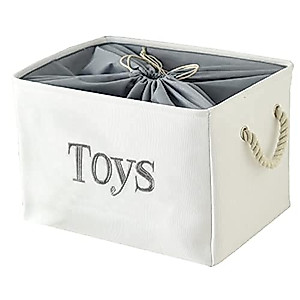 INough Toy Storage for Kids Toy Box Lightweight Collapsible Toy Storage Organizer Toys Bin with Handle, Storage Baskets for Kids, Boys, Girls, Nursery Room (Large, Toys)