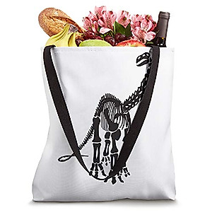 Brontosaurus Dinosaur Fossil Skeleton (Black Logo Design) Tote Bag