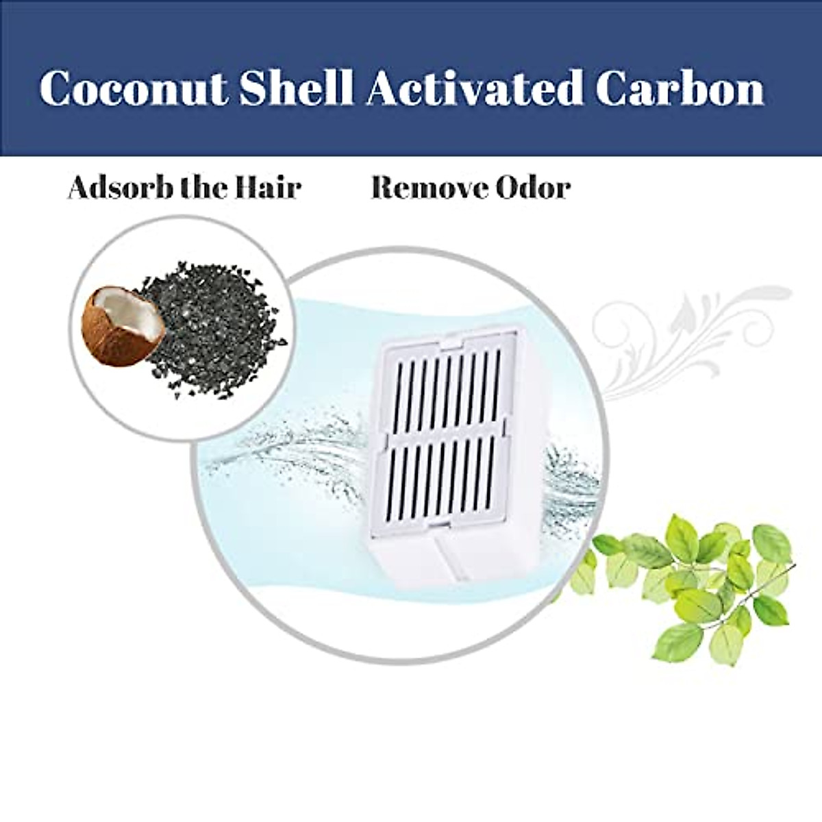 pet k9 Pet Fountain Replacement Filter-8 Activated Carbon Filters, 2 Foam Filters, Compatible with Ceramic and Stainless Steel Fountain, White