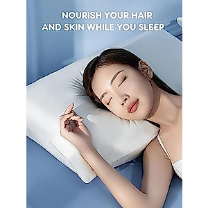 Mulberry Silk Pillowcase for Hair and Skin, SGMSILK 22 Momme Natural 6A Silk Pillow Case with Zipper Soft Texture, Single Sided Washable Pure Silk Pillow Cover(White, Standard 20"x26")