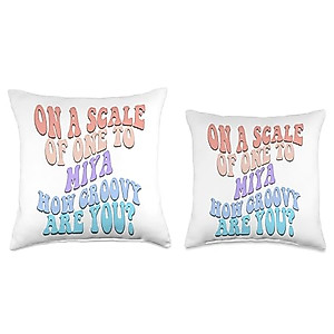 MIYA Name Gift Groovy Outfits For Women Cute Retro Girls Groovy Miya Personalized Name Throw Pillow, 16x16, Multicolor