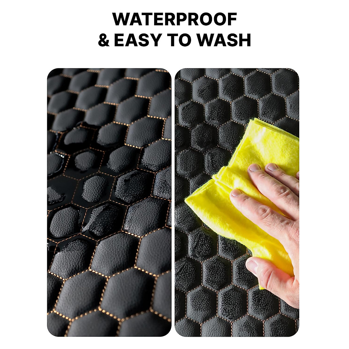 Owleys Premium Leather Car Seat Protector for Child Car Seat Cover from Dirt Scratches - Infant Car Seat Protector for Back Seat/Front Booster Seat Protector Under Baby Car Seat Waterproof 1pc Hexy