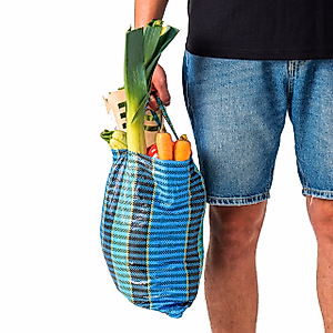 PRO&Family Ukraine Retro Reuseable Grocery Bags Shopping Cart Bags Foldable Reusable Shopping Bag Shopping Bag For Grocery (Blue, 5)