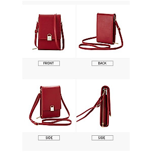 Hooshion Crossbody Cell Phone Purse for Women, Mini Shoulder Bag Wallet with Credit Card Slots (Pink)