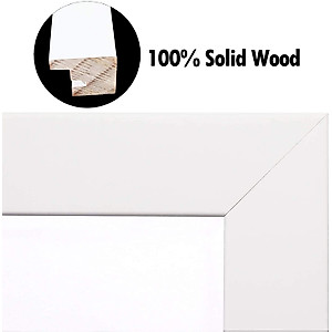 Golden State Art, 11x14 White Photo Wood Collage Frame, for (1) 8x10 with Real Glass and White Mat