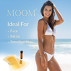 MOOM Face and Eyebrow Waxing Strips for Women with Natural Soothing Chamomile & Lavender Hair Waxing Strips with Vitamin E Finishing Oil – Perfect for Face & Bikini (20 Pre-Waxed Strips) 1 Pack