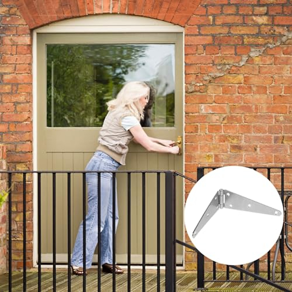 6 Pcs Door Hinge Heavy Duty Strap Hinges Shed Hinges Fence Gate Kit Strap Gate Hinges Gate Kit for Wooden Fence Heavy Strap Hinge Wood Fence Hinge Gate Kit Heavy Duty Hinges