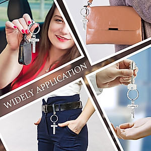 Loetere 45 Pcs Christian Cross Keychain Bulk 15 Styles Bible Verse Keychain Stainless Steel Religious Inspirational Gifts (Sliver,Bible)