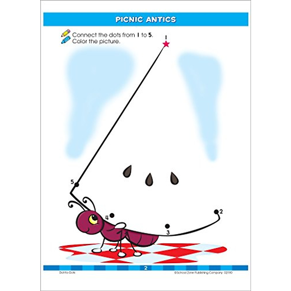 School Zone - Dot-to-Dots Numbers Workbook - 32 Pages, Ages 3 to 5, Preschool to Kindergarten, Connect the Dots, Numerical Order, Coloring, and More (School Zone Activity Zone® Workbook Series)