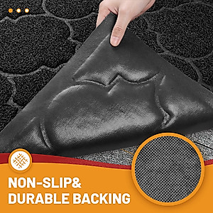 Door Mat Outdoor, 29x17, Welcome Mats for Entryway, Front Doormat for Home Entrance, Patio, Garage, RV Mats for Outside, Indoor Floor Mat, Durable, Non-Slip, Catches Muddy and Dirt(Black)