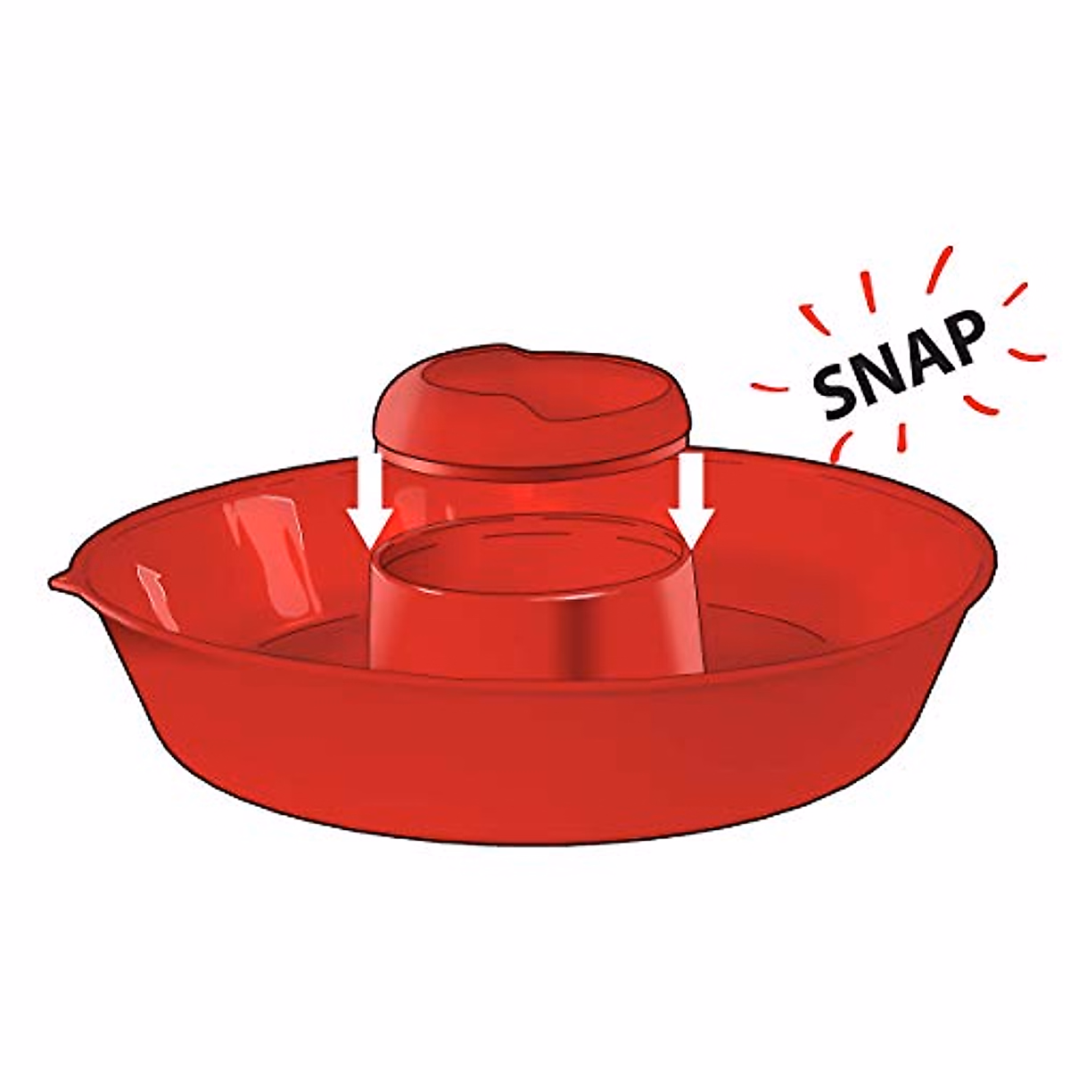 Jokari Less Mess Drip Free Chips and Dip 14 Inch Serving Bowl. Rimmed Platter to Scrape Extra Dip, Sauce, Queso, Salsa Guac or Dressing Off Chips, Fruit, Veggies, Soft or Hard Pretzels, Wings and More