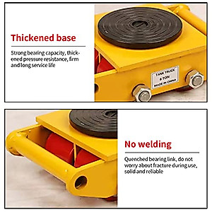 6T Industrial Machinery Mover 13200LBS Heavy Duty Machinery Skate Dolly Machinery Moving Skate w/ 360°Rotation Cap and 4 Rollers for Industrial Moving Equipment - Yellow