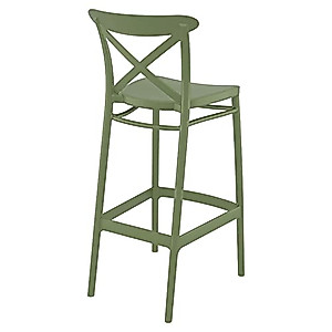 Compamia Cross Indoor Outdoor Bar Stool Olive Green (Set of 2)