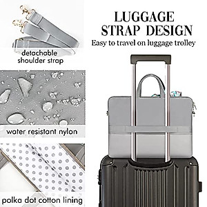 Laptop bag Women's 15.6-Inch Cross-body Business 16 Lightweight Simple Handheld Liner Case (Grey)