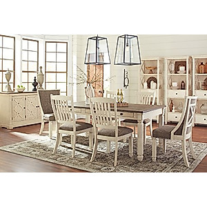 Signature Design by Ashley Bolanburg Modern Farmhouse Upholstered Dining Chair, 2 Count, Brown