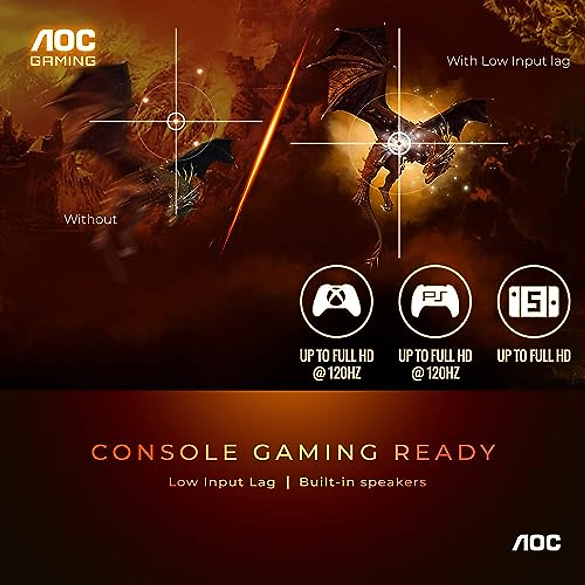 AOC C27G2Z 27" Curved Frameless Ultra-Fast Gaming Monitor, FHD 1080p, 0.5ms 240Hz, FreeSync, HDMI/DP/VGA, Height Adjustable, 3-Year Zero Dead Pixel Guarantee, Black, Xbox PS5 Switch