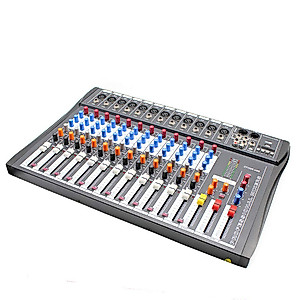 Bluetooth Studio Audio Mixer Sound Mixing Console Desk System Interface w/USB Drive for PC Recording Input AC 110V for Professional and Beginners Recording Function (12 Channel)