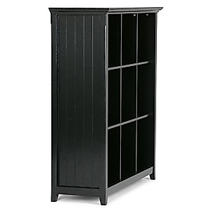 SIMPLIHOME Acadian SOLID WOOD 44 Inch Transitional 9 Cube Bookcase and Storage Unit in Black, For the Living Room, Study Room and Office
