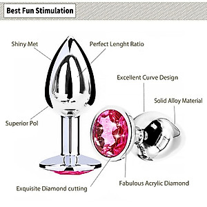 3 Sizes of Stainless Steel Universal Suction Cup Realistic Classic Dick Plug Double Headed (Pink) for Men and Women