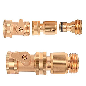 Winmien Heavy Duty Brass Garden Hose Quick Connect Fittings，Water Hose Connectors 3/4 inch GHT Female and Male (2 Sets)